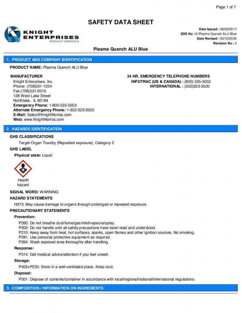 SDS - STV®CNC Plasma Quench ALU Blue - STVCNC® Plasma Tables