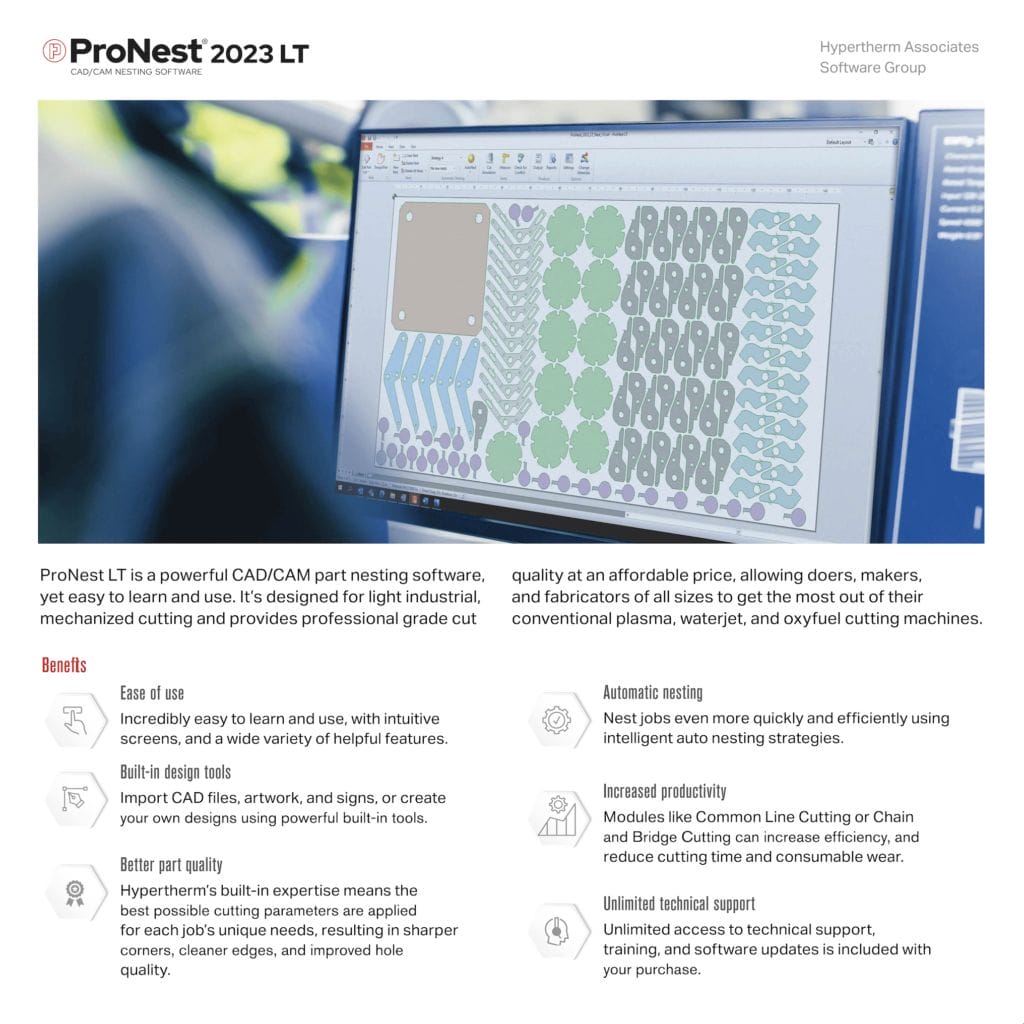 Hypertherm® ProNest® 2023 LT Unlimited - CAD/CAM Nesting Software